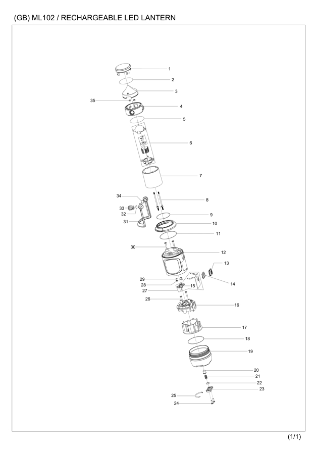 Makita ML102 Rechargeable Led Lantern Spare Parts - Part Shop Direct