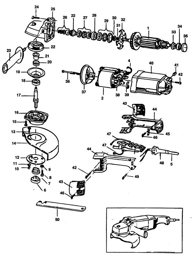 Black & Decker P5751 Type 1 Angle Grinder Spare Parts - Part Shop Direct
