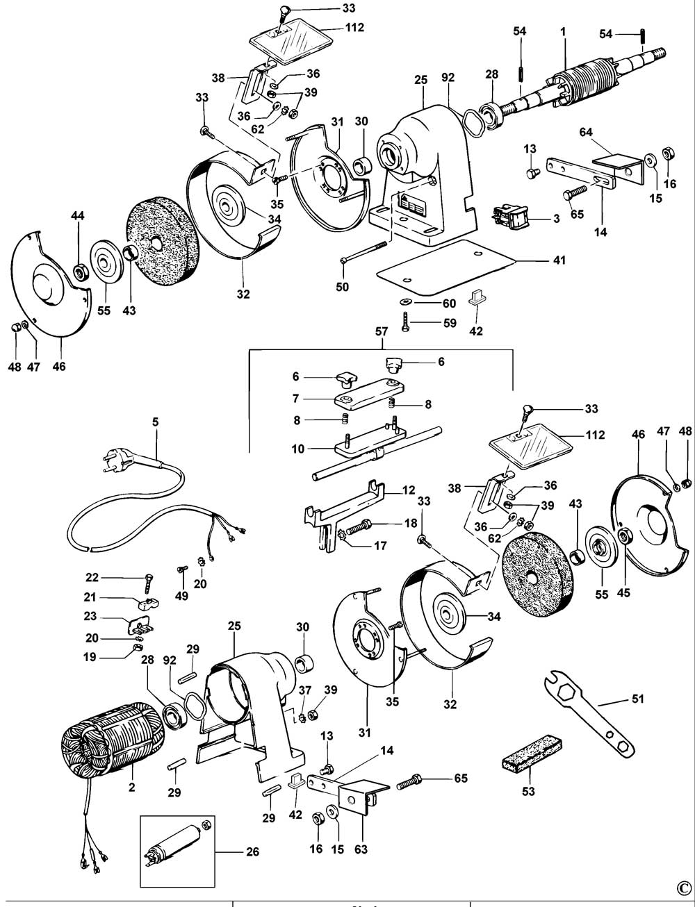 Elu MWA67 Type 2 Bench Grinder Spare Parts - Part Shop Direct
