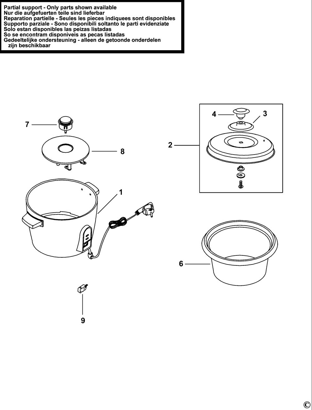 Black & Decker RC600 Type 1 Rice Cooker Spare Parts - Part Shop Direct