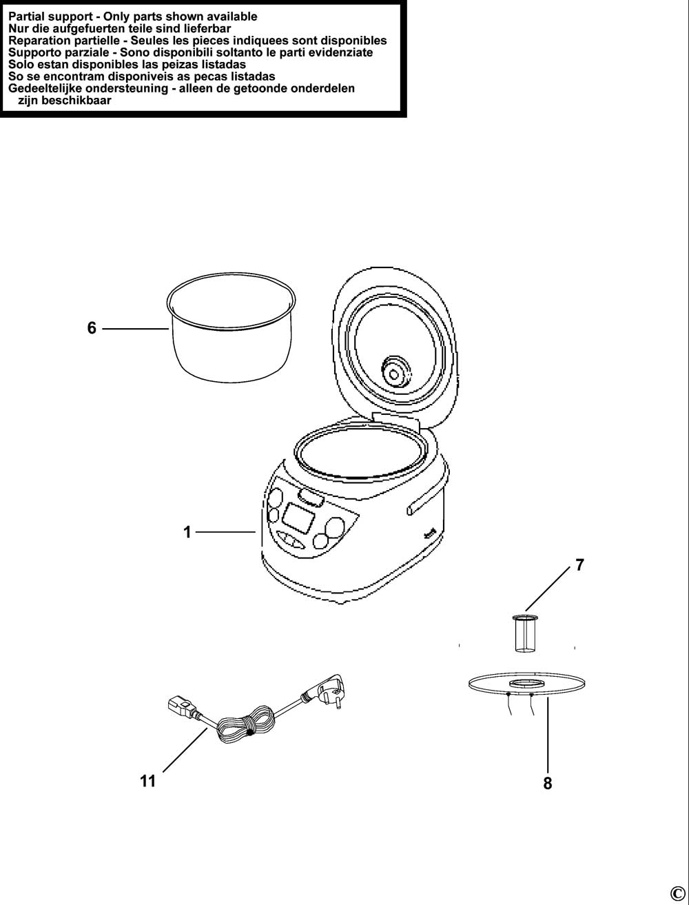 Black & Decker RC75IR Type 1 Rice Cooker Spare Parts - Part Shop Direct