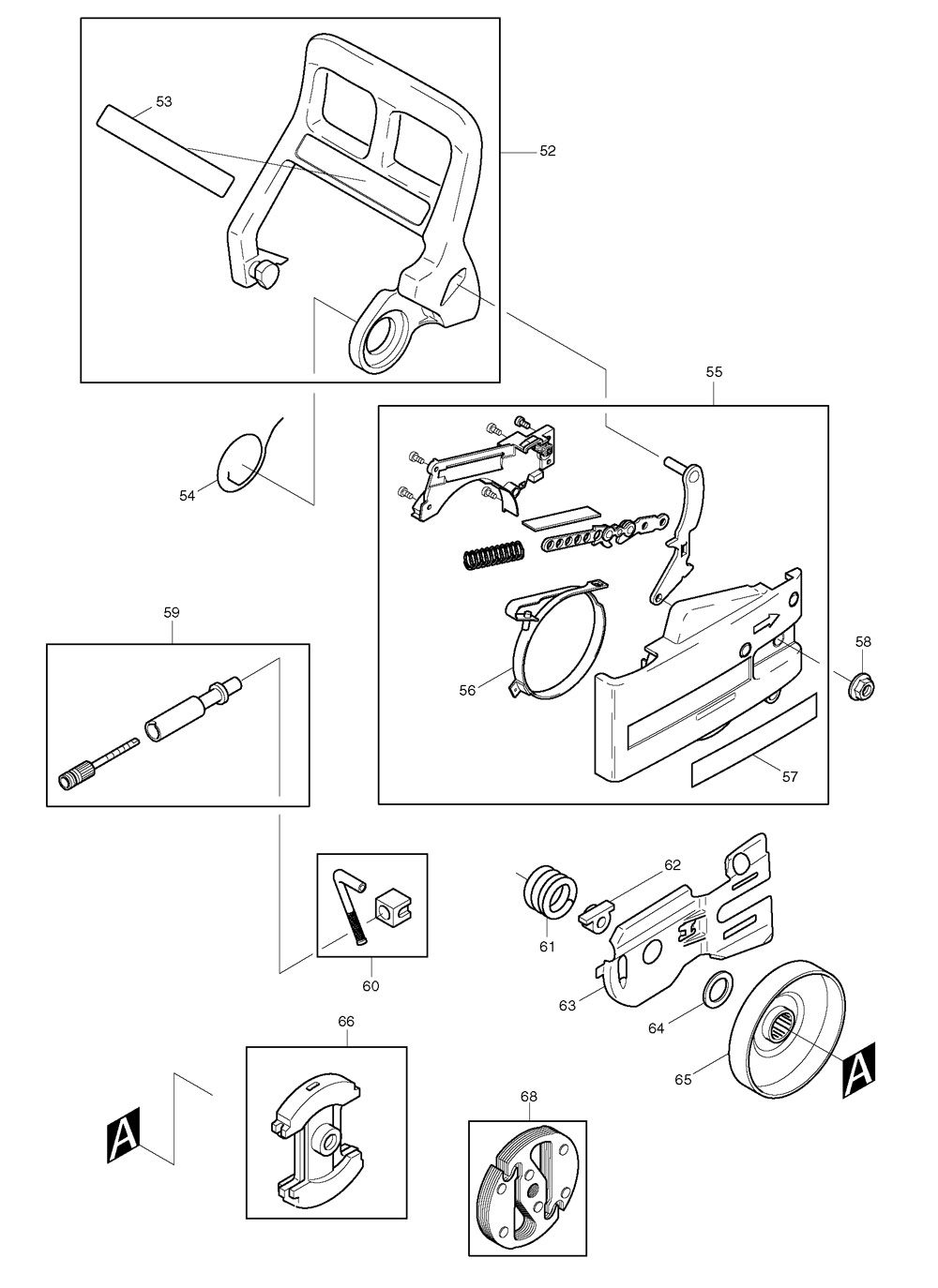 Makita DCS410 Petrol Chainsaw Spare Parts - Part Shop Direct