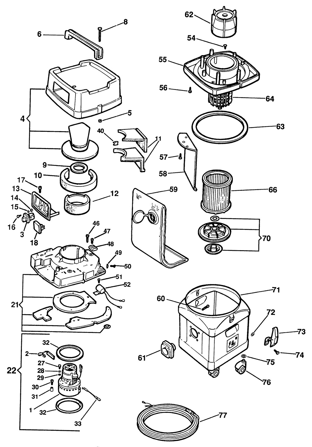 Elu EVE91 Type 1 Vacuum Extractor Spare Parts - Part Shop Direct