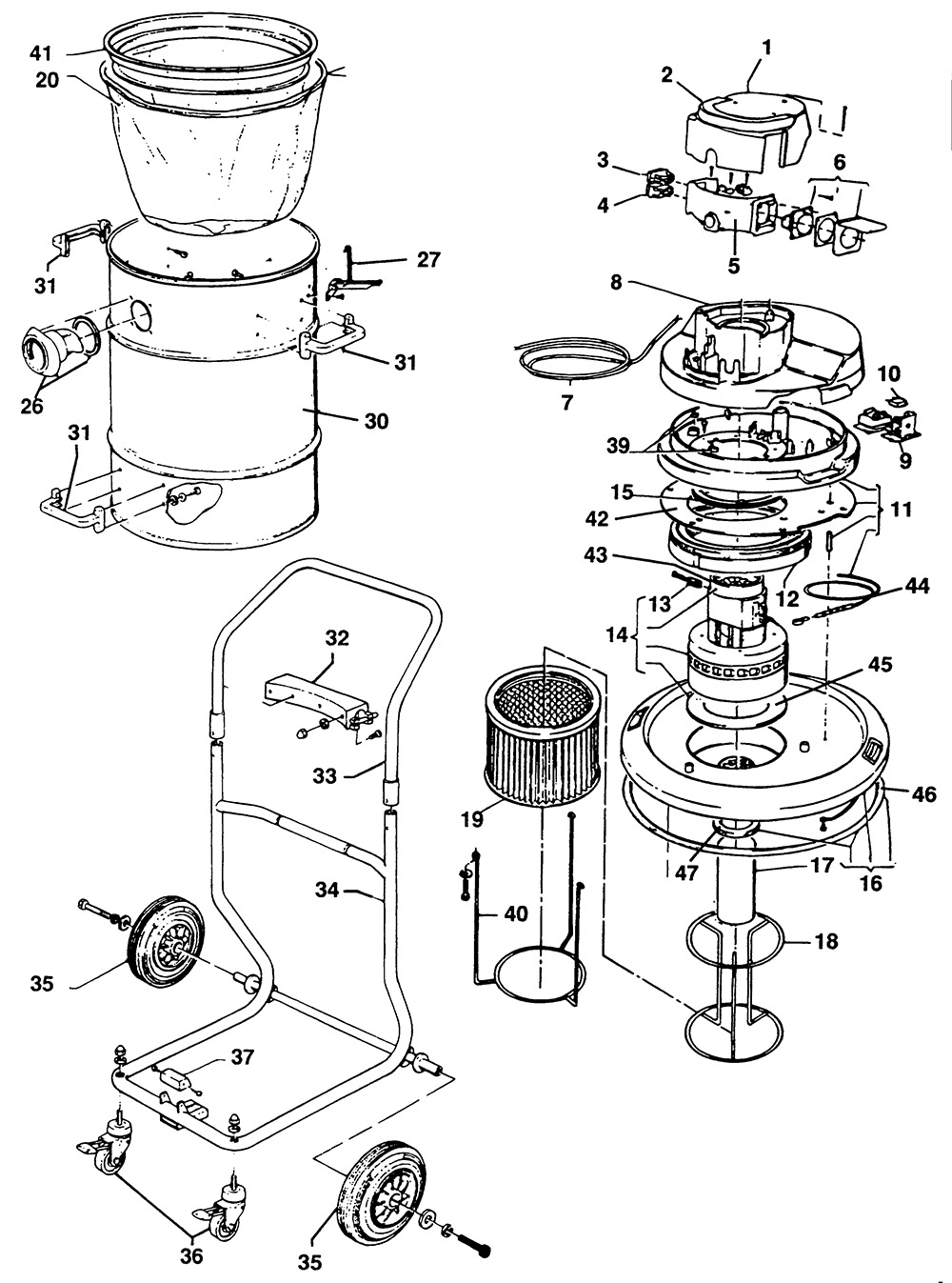 Elu MSA65 Type 1 Vacuum Extractor Spare Parts - Part Shop Direct